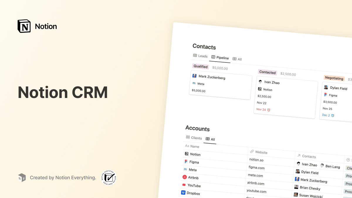 Simple CRM | Notion Everything